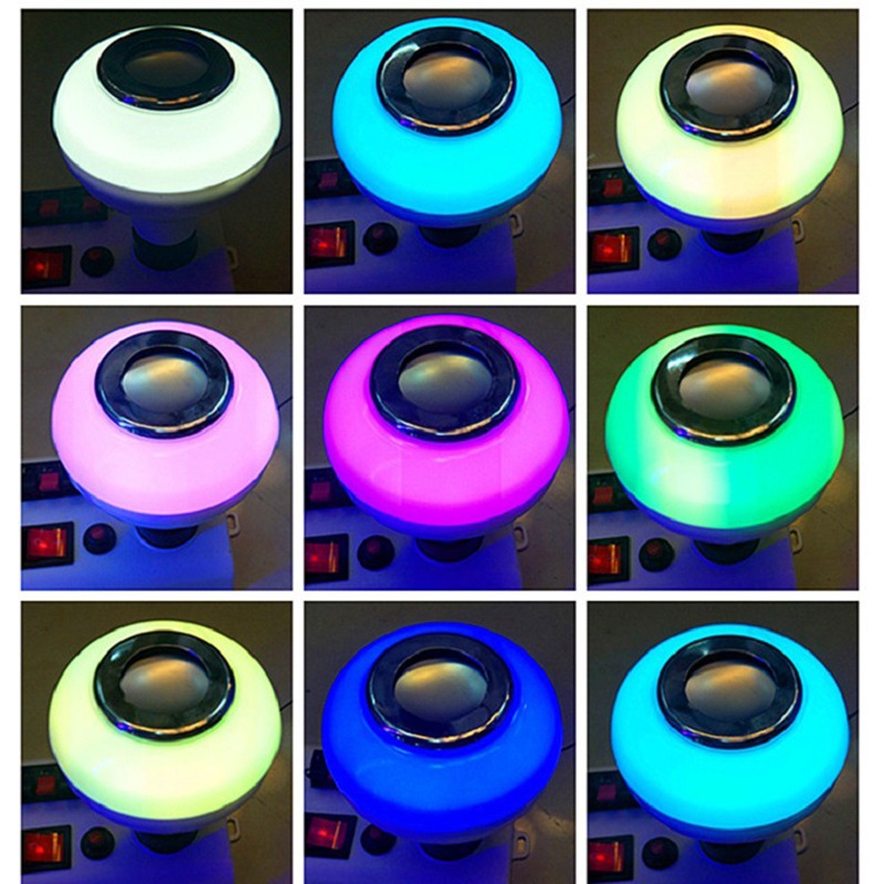 12W LED Bluetooth Speaker Bulb - E27 Smart Music Bulb, RGB Color ...